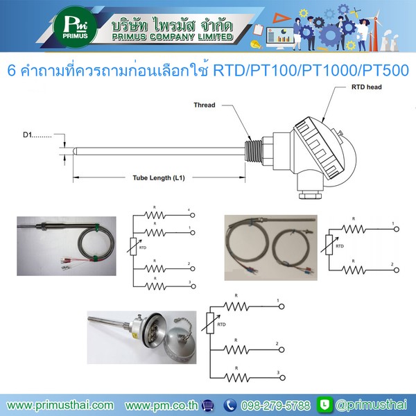 6 คำถามที่ควรถามก่อนเลือกใช้ RTD/PT100/PT1000/PT500