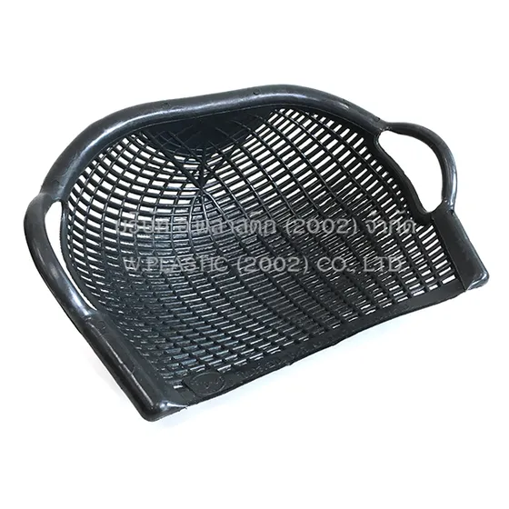 SMALL BLACK CLAM SHELL-SHAPED BASKET