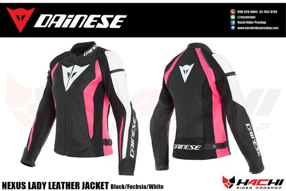 Dainese: Nexus Leather Jacket - Black/Fuchsia/White