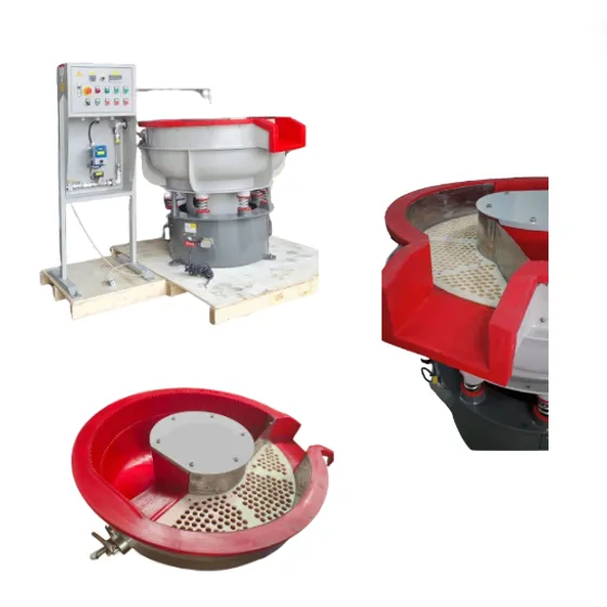 เครื่องขัดแบบเขย่าถังทรง U มีสะพานแยกชิ้นงาน (Rotary Vibratory ...