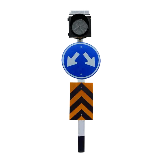 Solar-Powered Traffic Sign Island Head Sign with Solar-Powered Flashing ...