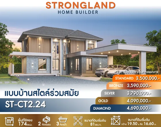 แบบบ้านสไตล์โมเดิร์น ST-CT2.24