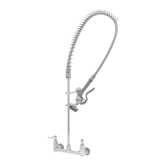 EasyInstall Pre-Rinse, Spring Action, Wall Mount Base, 8" Centers, Wall ...