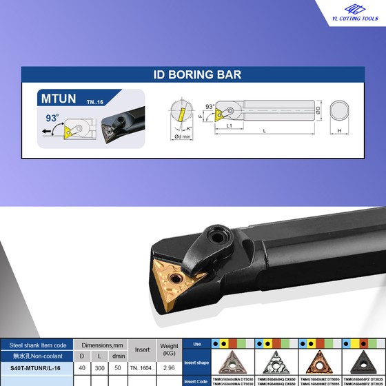 ด้ามมีดกลึง YL S40T-MTUNR/L-16