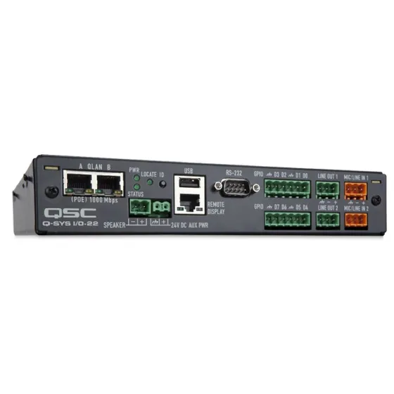 QSC I/O Frame Versatile Q-SYS I/O–Network Interface