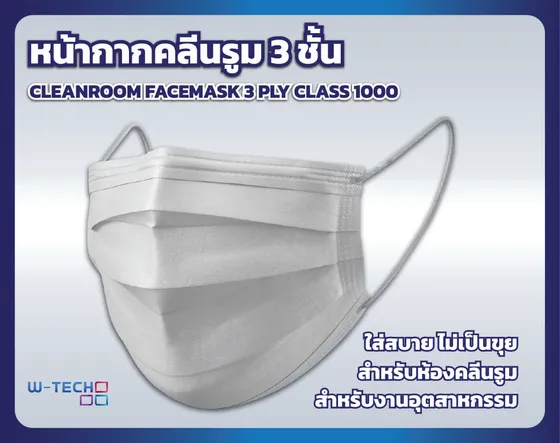 Cleanroom Face Mask 3 Ply Class 1000